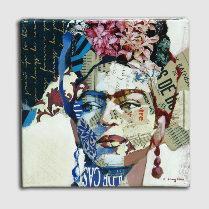 Quadre Collage - Retrato Frida Kahlo